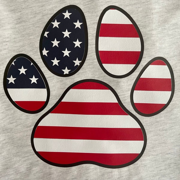 American Flag Paw Print Svg 4th Of July Independence Day Cut File