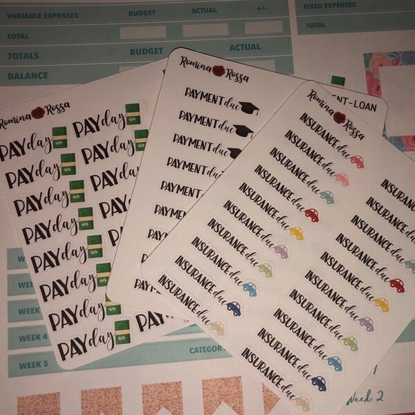 Budget Deco Stickers - Decorative Planner Stickers - Etsy