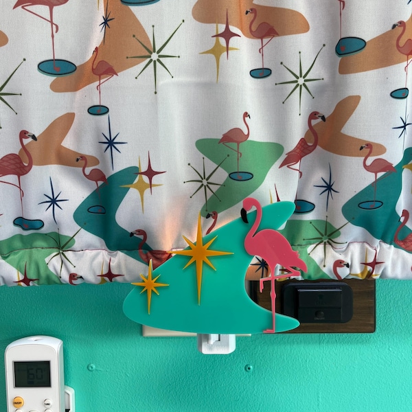 Mid Century Modern "atomic Flamingo" Night Light: Retro Boomerang - Etsy
