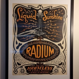 Liquid Sunshine Radium Poster Hand Illustrated and Designed by Madame ...