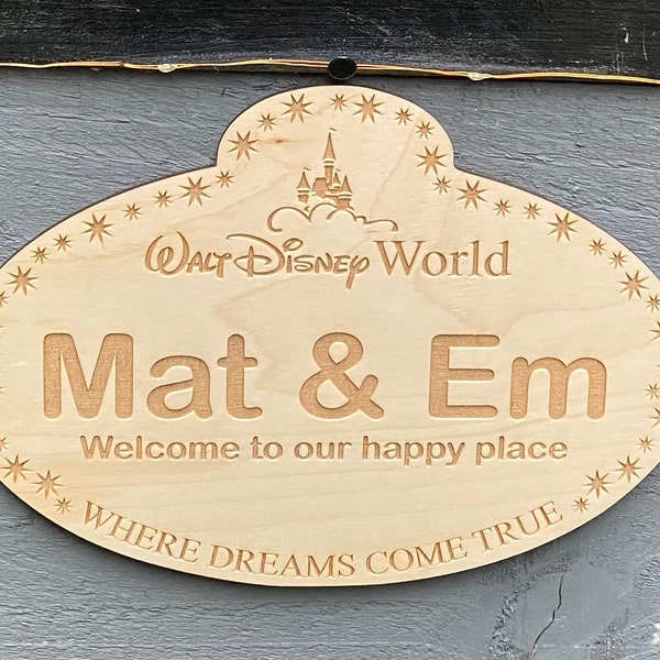 Wooden Plaque Inspired by Disney Cast Member Badges, Wooden Plaque ...