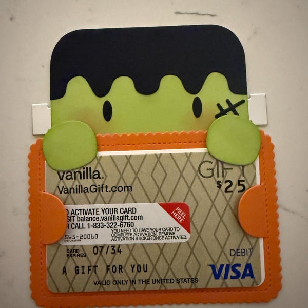Frankie Frankenstein Halloween Gift Card Holder Handmade - Etsy