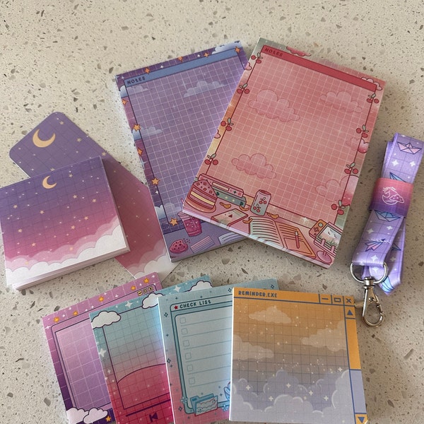 Study Break Notepad | Aesthetic Cute Memo Pad - Etsy