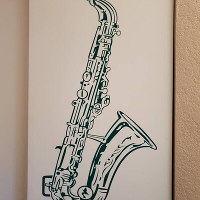 Jazz Saxophone Sax Music Vinyl Wall Sticker Decal 37h X - Etsy