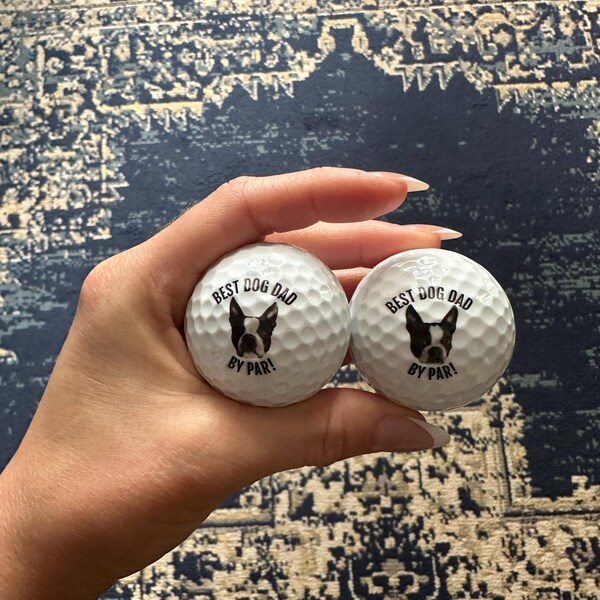 Custom Golf Balls, Dad Golf Ball, Dog Face Golf Balls, Custom Dog Gift ...
