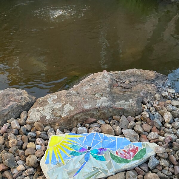 Monarch Butterfly With Blue Forget Me Nots Stained Glass Mosaic ...