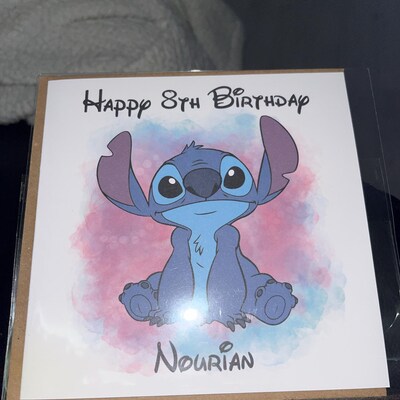 Personalised Stitch Birthday Card - Etsy