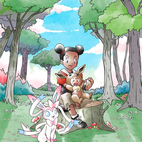 Pokémon Art Commission Pokemon Family Portrait, Custom Pokemon Avatar ...