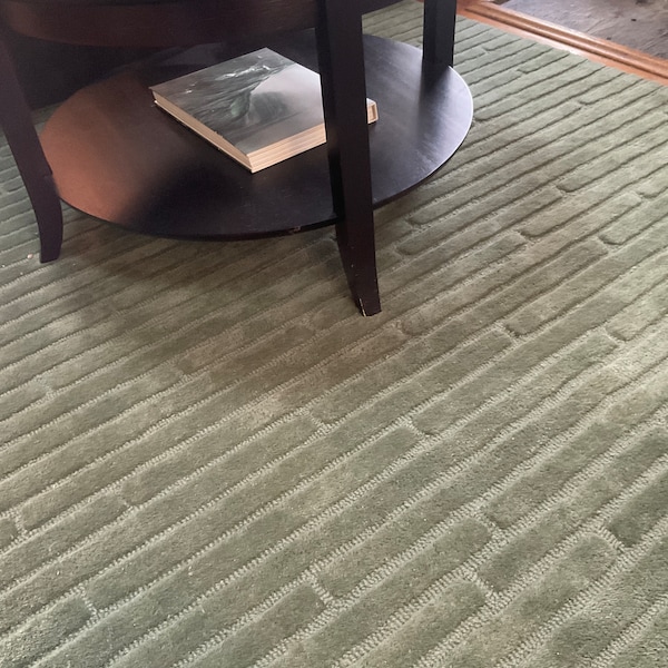 Premium Quality Modern Abstract Sage 9x12 Handmade Loop Cut&stripes ...