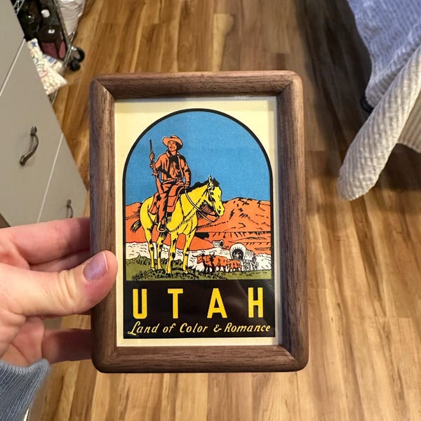 Large Walnut Photo Frame, Round Corner Photo Frame, Custom Wooden ...