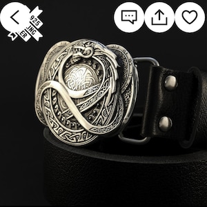 Leather Belt With Brass Buckle alien Steampunk | Etsy