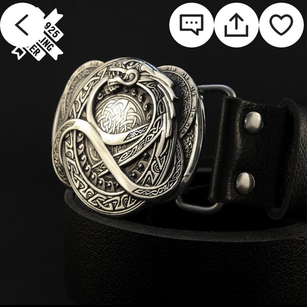 Belt Buckle Jormungand, Old Norse Scandinavian Dragon Jormungandr ...