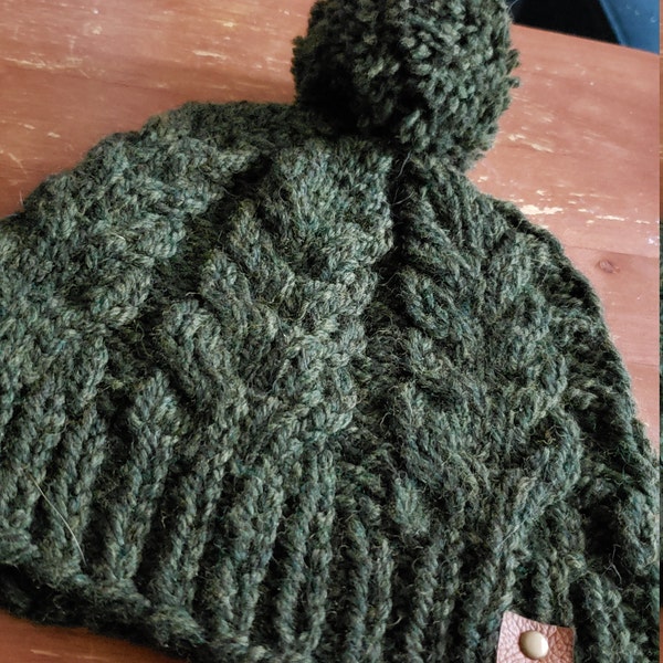 Cable Knit Hat Pattern // Cabled Hat Pattern // Cable Hat Pattern ...
