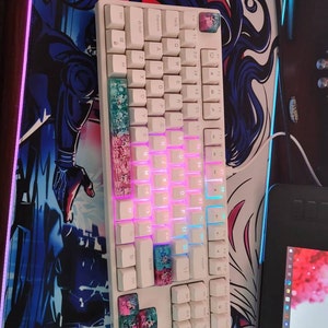 Blue Pink Koi Artisan Keycap, Custom Keycaps, Koi Fish Resin Keycap ...