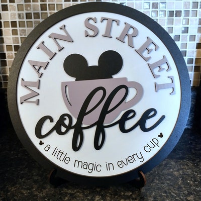 10 Main Street Coffee Sign // Disney-inspired Coffee Decor // Mickey ...