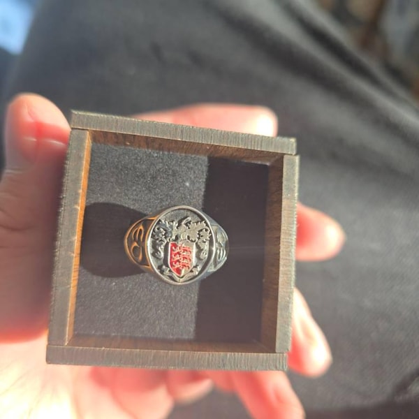 Heraldic Custom Jewelry Ring, Mens Gift, Mushroom Ring, Family Crest ...