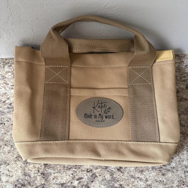 Bible Bag,canvas Satchel Tote, Multi Pocket,personalized,religious Gift Women,bible Study ...