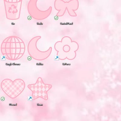 Pink Desktop Icons Set, 100 Aesthetic Icon Bundle, Custom Windows Mac ...