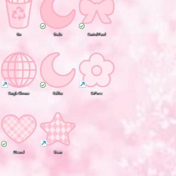Pink Desktop Icons Set, 100+ Aesthetic Icon Bundle, Custom Windows Mac ...