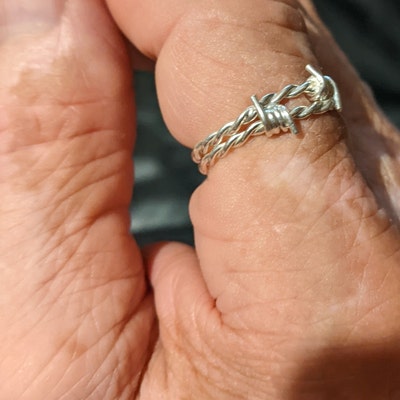 Barbed Wire Helix Ring, Barb Wire Helix Hoop, Carilage Ring, Piercing ...
