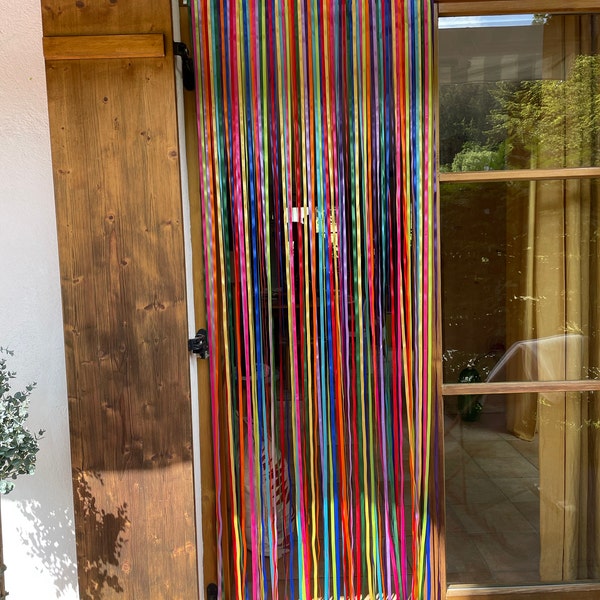 Ribbon Curtain/ Fly Curtain. Shades of Green - Made to Measure, Door ...