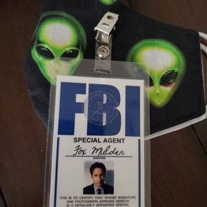 X FILES Fox Mulder Badge ID Name Tag Card Costume Cosplay Prop Laminate ...