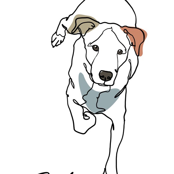 Dog Line Art, Pet Line Drawing,pet Painting,cat Portrait,custom Line ...