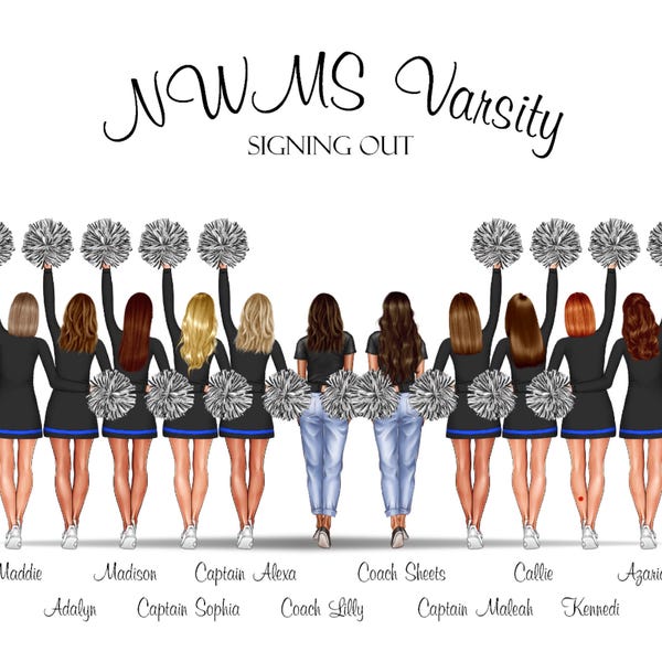 3 Best Friends Drawing Three Besties Print Friendship Poster 3 Best ...