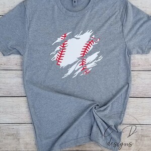 Baseball Torn Svg - Etsy