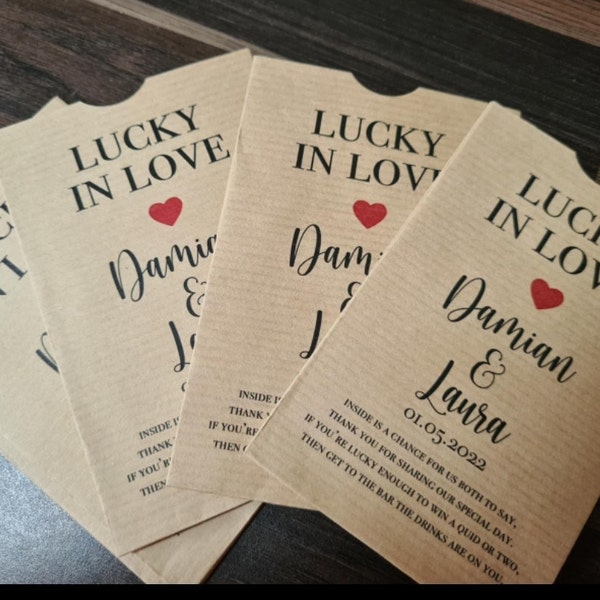Personalised Scratch Card Wedding Favours | Rustic | Wedding - Etsy UK