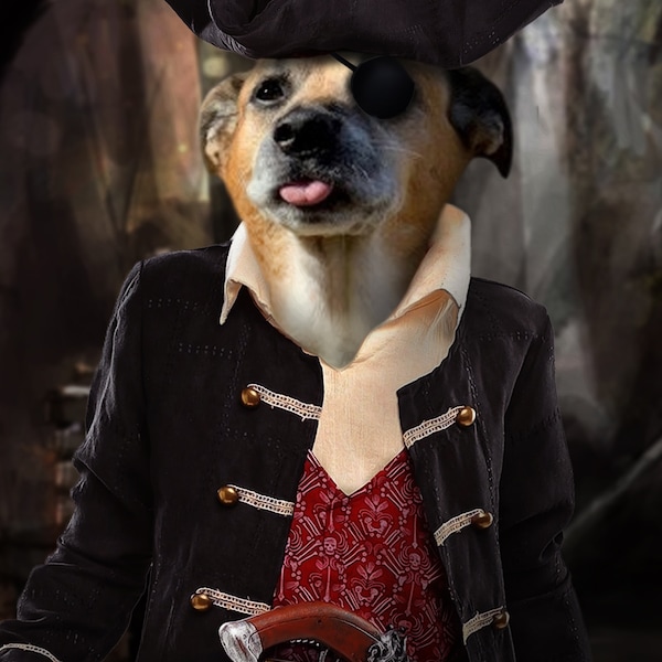 Custom Pirate Pet Portrait | Classic Pet Portrait | Custom Pirate ...