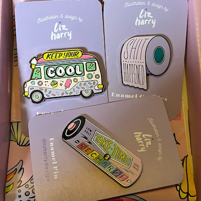 Keep Your Cool Enamel Pin Ice Cream Van Pin Mental Health Pin Heatwave ...