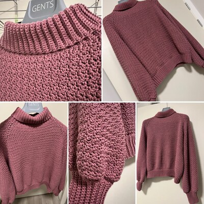 CROCHET PATTERN: the Millennial Jumper Cowl Neck/ Turtle Neck Sweater ...