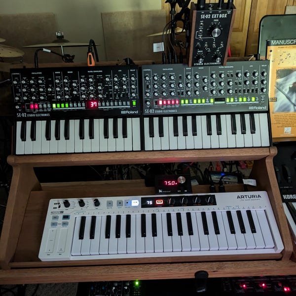 2-tier Synth Stand for Elektron and Desktop Synths. Wooden Rack for ...