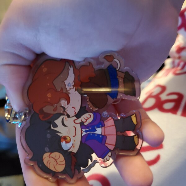 YCH Commission Chibi Kissing Couple Custom Acrylic Keychains [CUSTOM ...