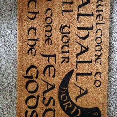 Welcome to Valhalla Door Mat / Doormat / Viking Gift / Pagan Gift ...