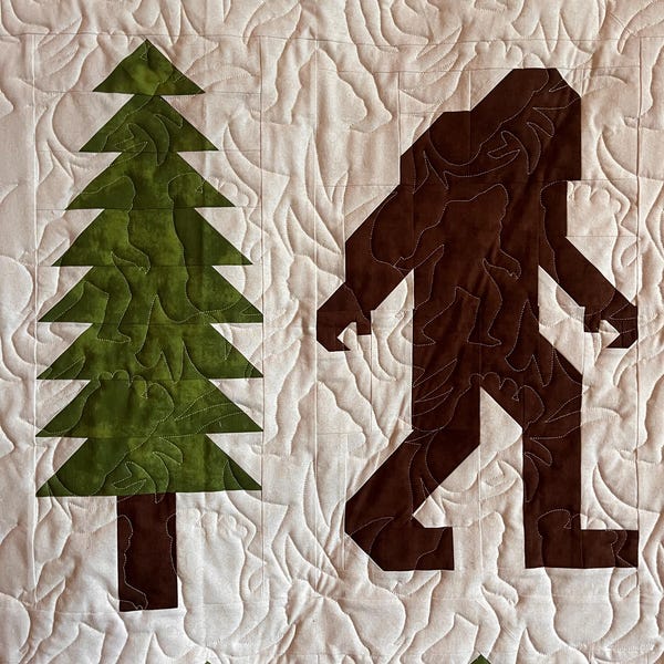 Sasquatch (bigfoot) E2E - Longarm Digital Quilting Pattern Edge to Edge ...