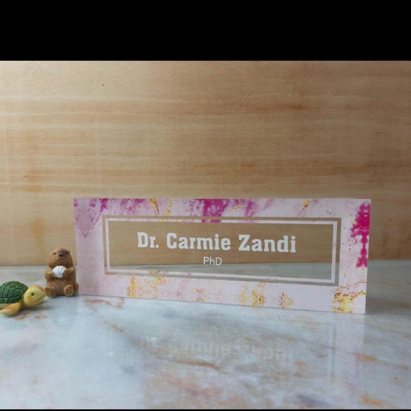 Personalized Acrylic Desk Name Plate: Teacher, Phd Gift - Etsy