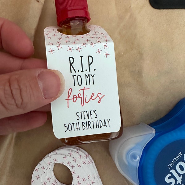 RIP to My Forties - Party Favors Mini-alcohol Shot Nips Bottle Tags for ...
