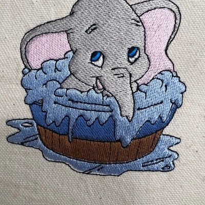 Dumbo in Tub Machine Embroidery Design - Etsy