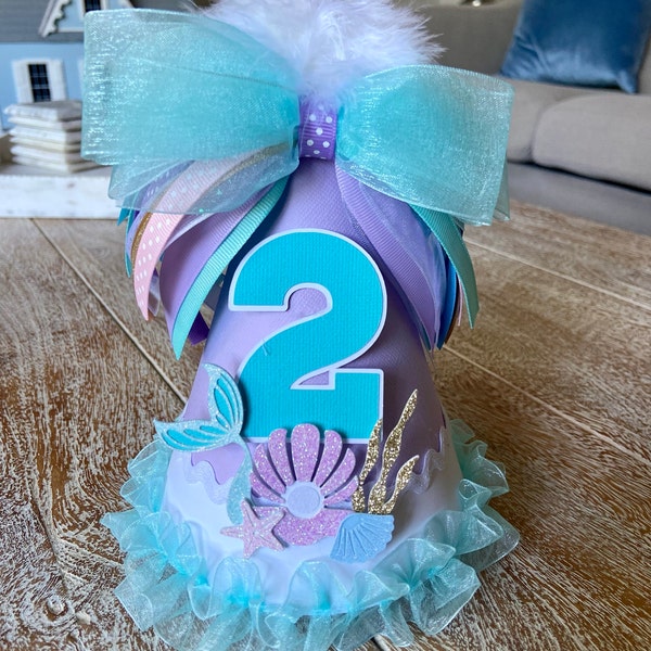 Seashell Party Hat, Seashell Birthday Hat, Mermaid Party Hat, Under the ...