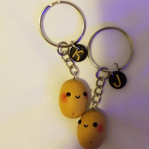 Potato Key Chains Personalized Keychain BFF Kawaii Food Couple Keyring ...