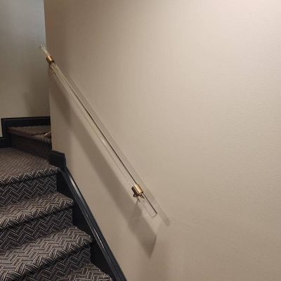 Custom Lucite Handrail by Luxholdups, Lucite and Brass Indoor Stair ...