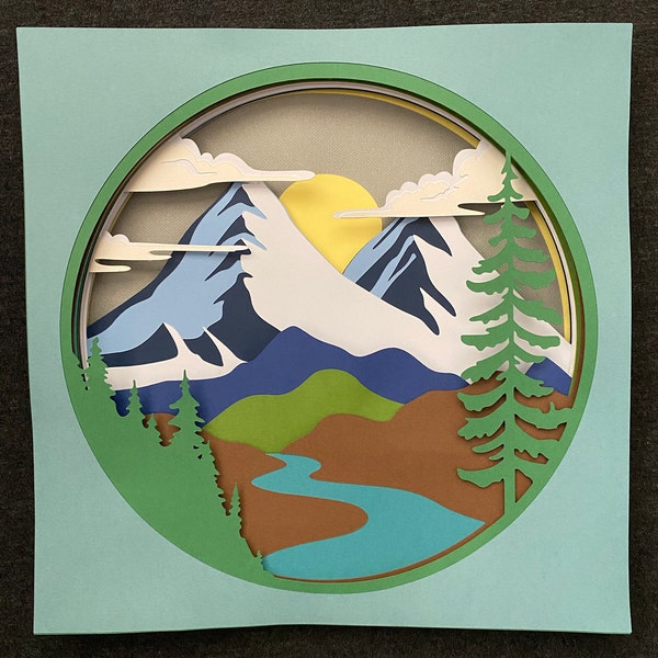 3d Mountains Svg - Shadow Box Svg, Nature Svg - Etsy