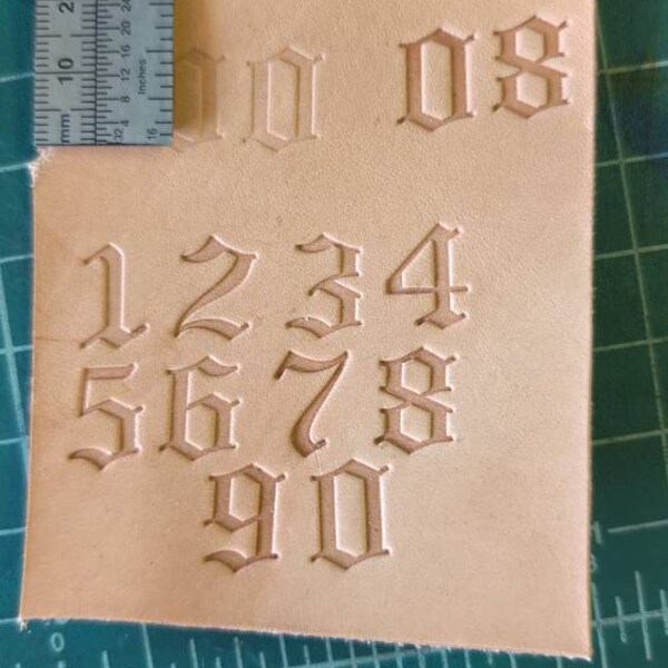3/4" (19mm) Old English Font Number Leather Stamp Set 8142-10 - Etsy