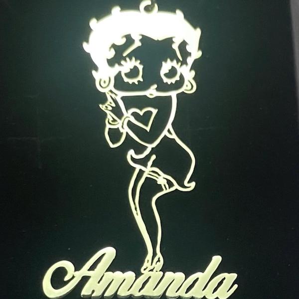 Betty Boop 18k Gold Plated Keychain - Etsy