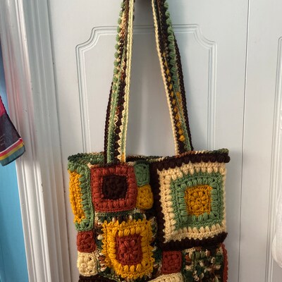 Crochet PATTERN Square Scramble Sack Crochet Tote Bag - Etsy UK