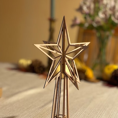 Big Wooden Christmas Tree Topper - Etsy