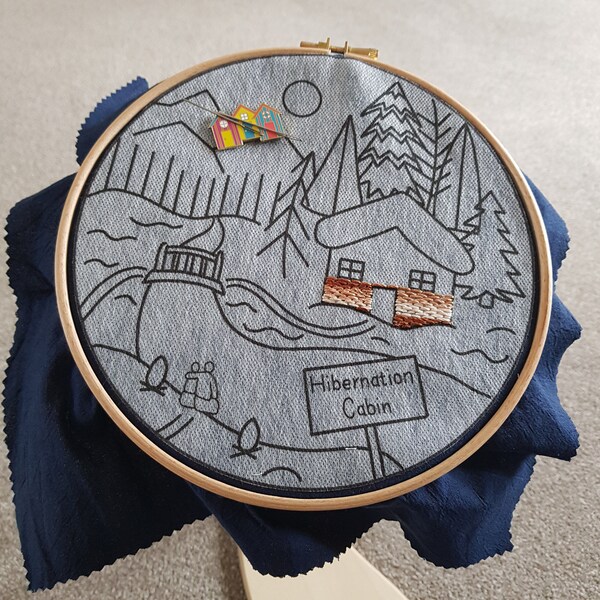 Colourful Negative Space Embroidery Kit, Art Therapy Cross Stitch Gift ...