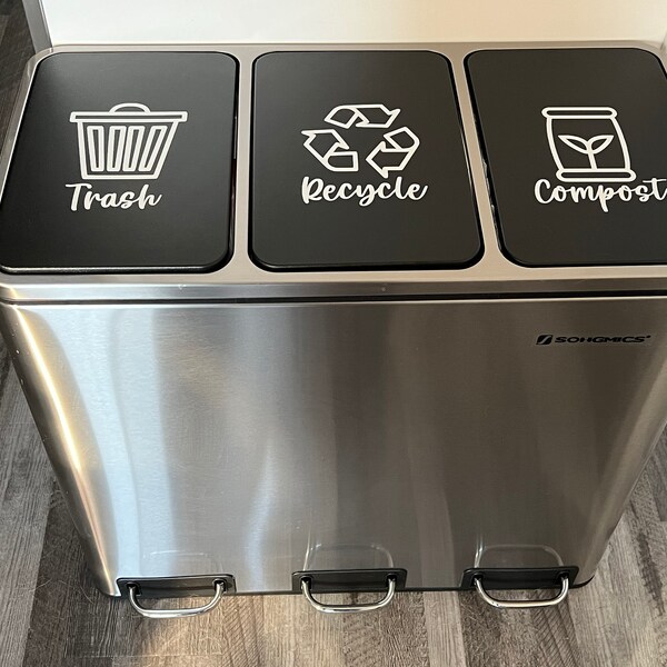 Compost Stickers // Custom // FREE SHIPPING in US. - Label Trash Can ...